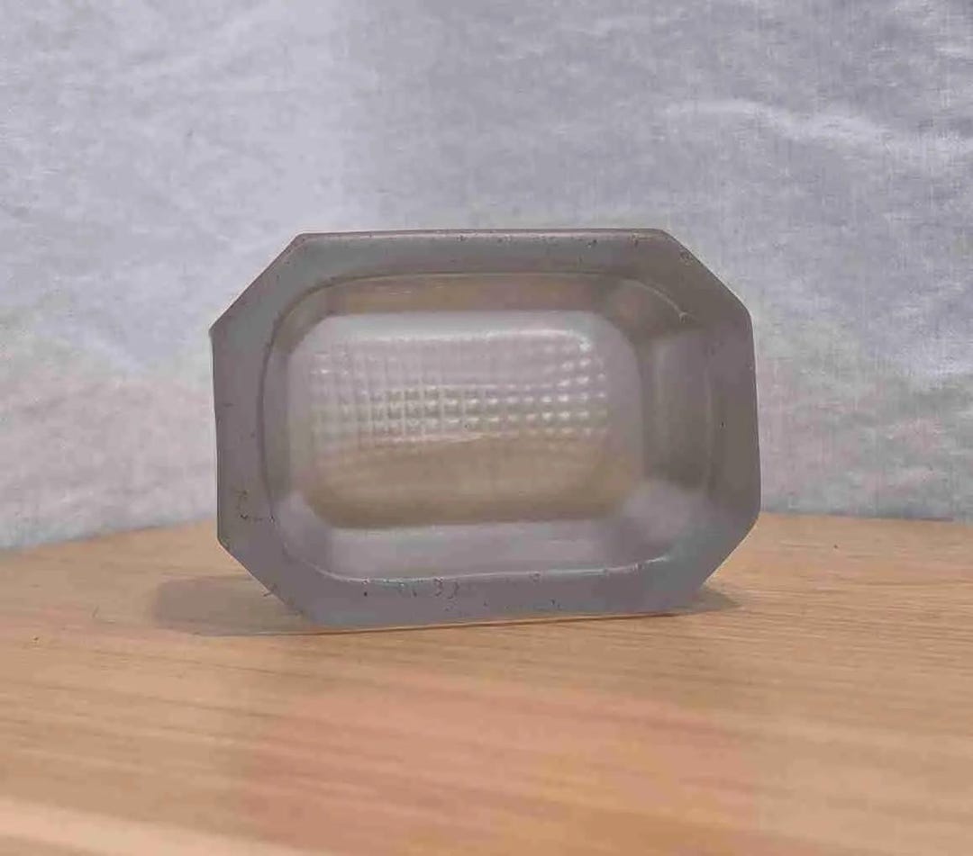 Vintage Frosted Glass Salt Cellar - Rectangular With Textured Bottom - Etsy