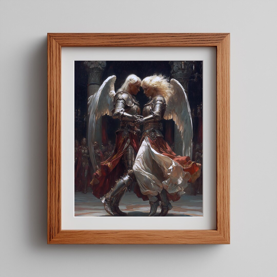 Medieval Knights Dancing Art Print – Romantic Vintage Wall Decor ...
