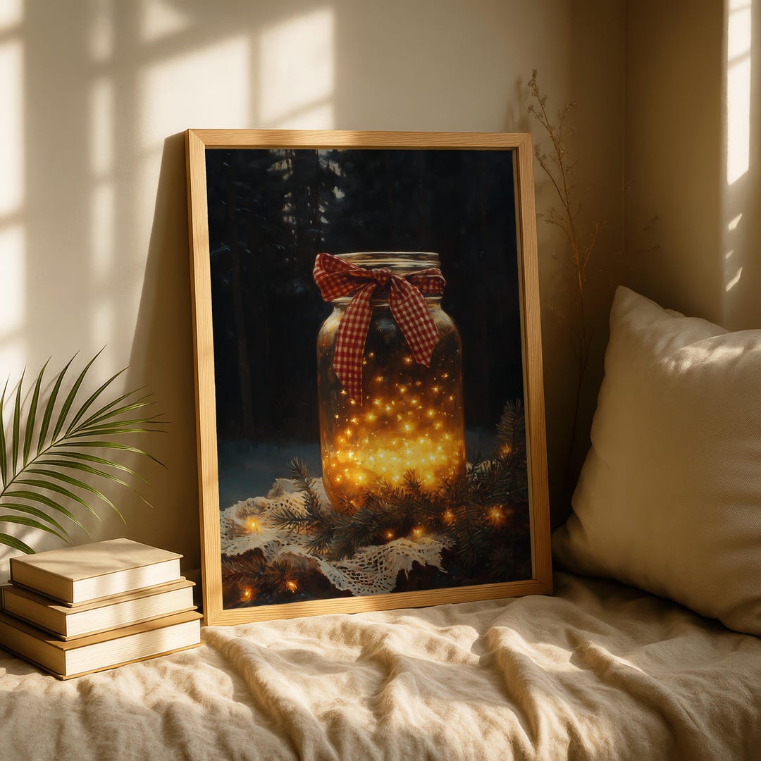 Glowing Jar of Lights Print - Cottagecore Wall Decor (digital Download ...