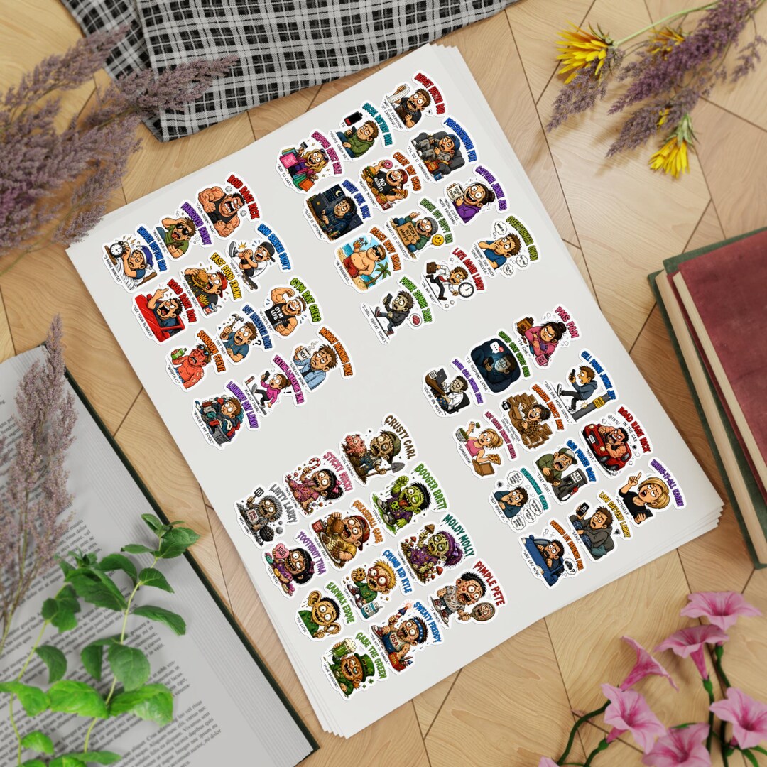 Retro Character Sticker Sheets Sticker Sheet - Etsy