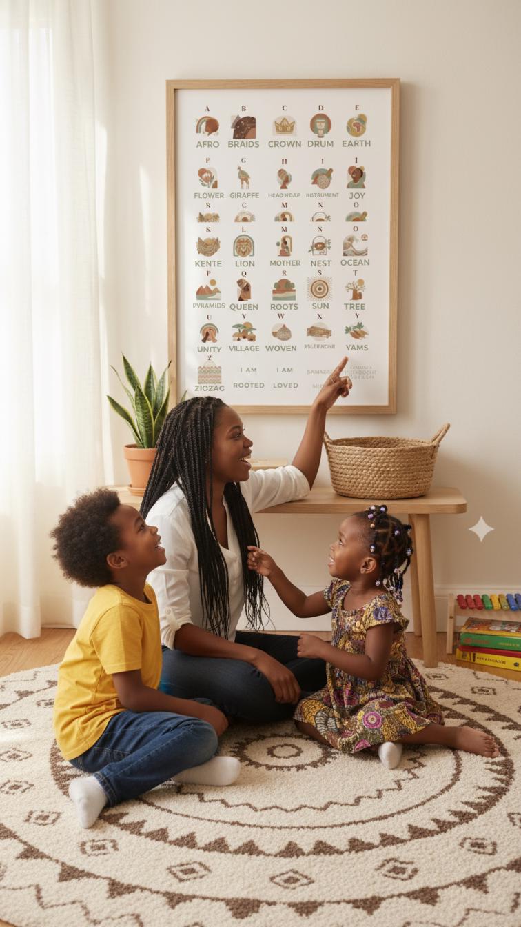 African Alphabet Poster | Boho Nursery Wall Art | ABC Printable for ...