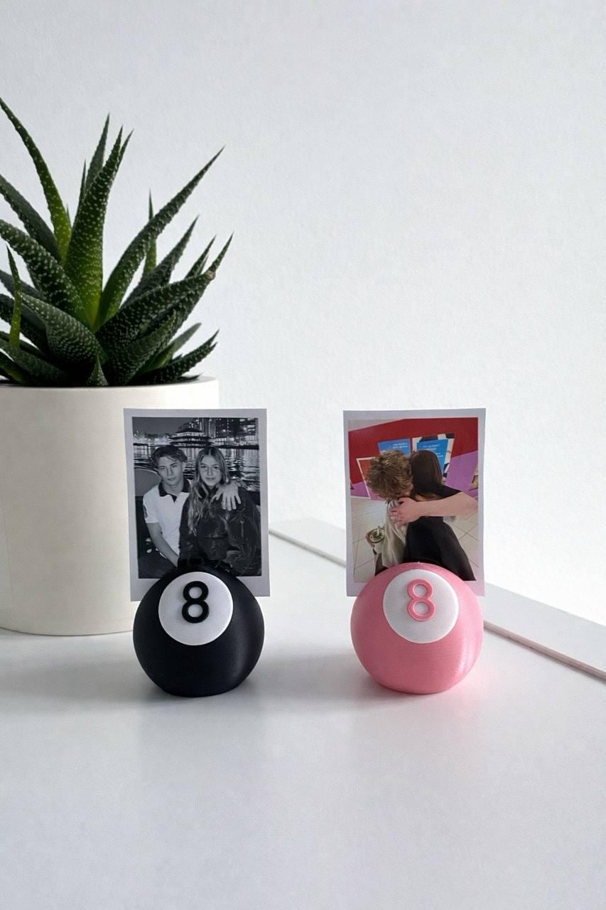 8 Ball Photo Holder – Minimalist Picture Stand, Polaroid Display | Gift ...
