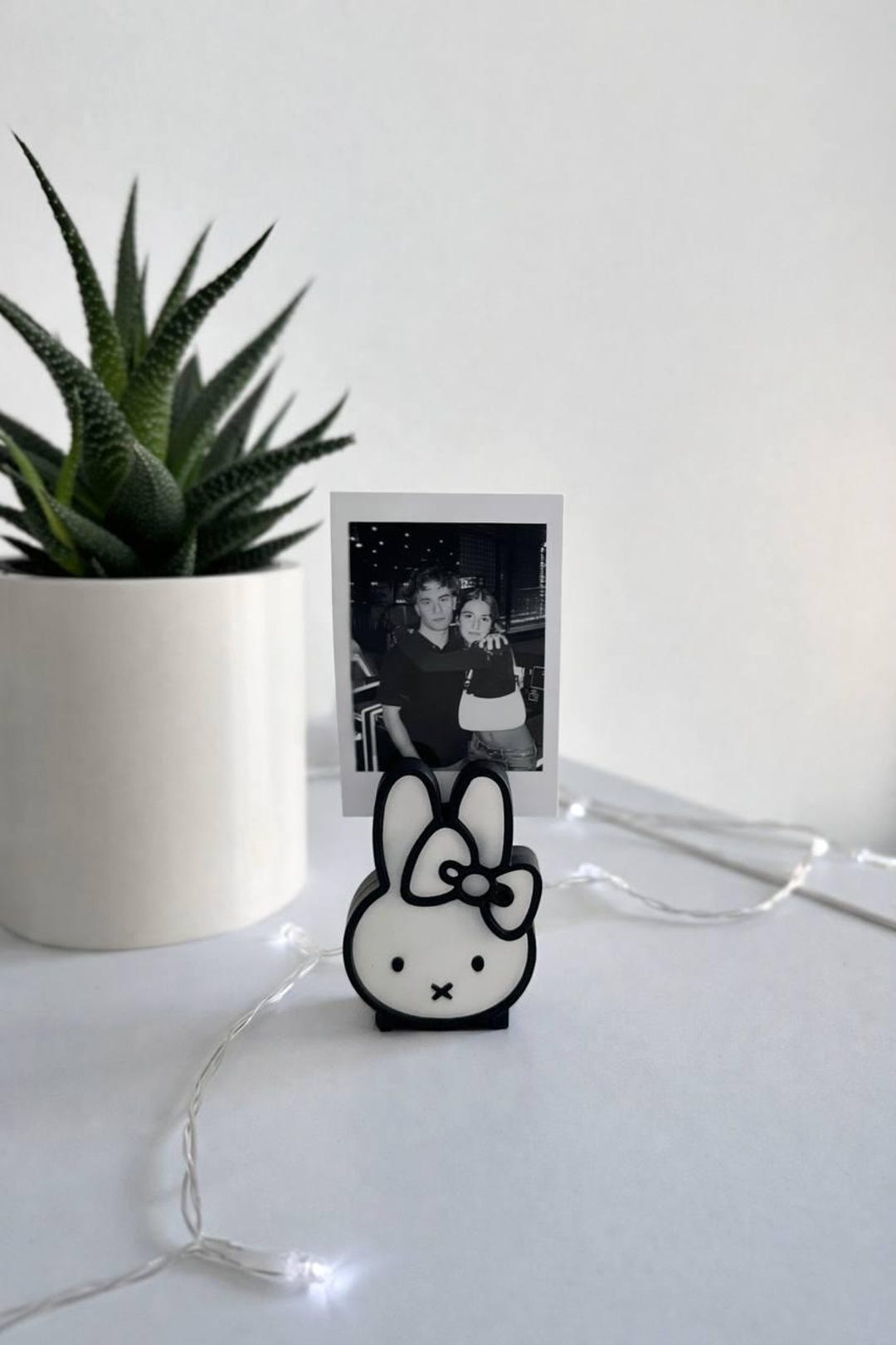 White Bunny Photo - Polaroid Stand |3D Printed Picture Stand | Gift for ...