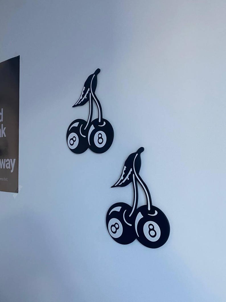 8 Ball Cherry Wall Decor | Game Room Pool Decor & Gift for Her or Him ...