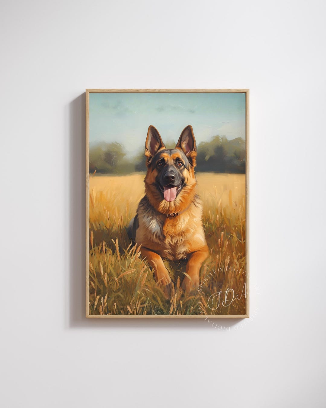 German Shepherd Rustic Digital Painting - Digital File Only - Etsy