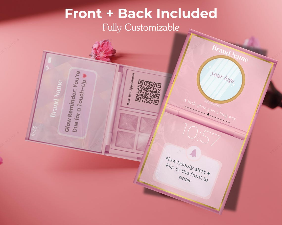 Editable Beauty Business Card Template • Makeup & Lash Artist ...