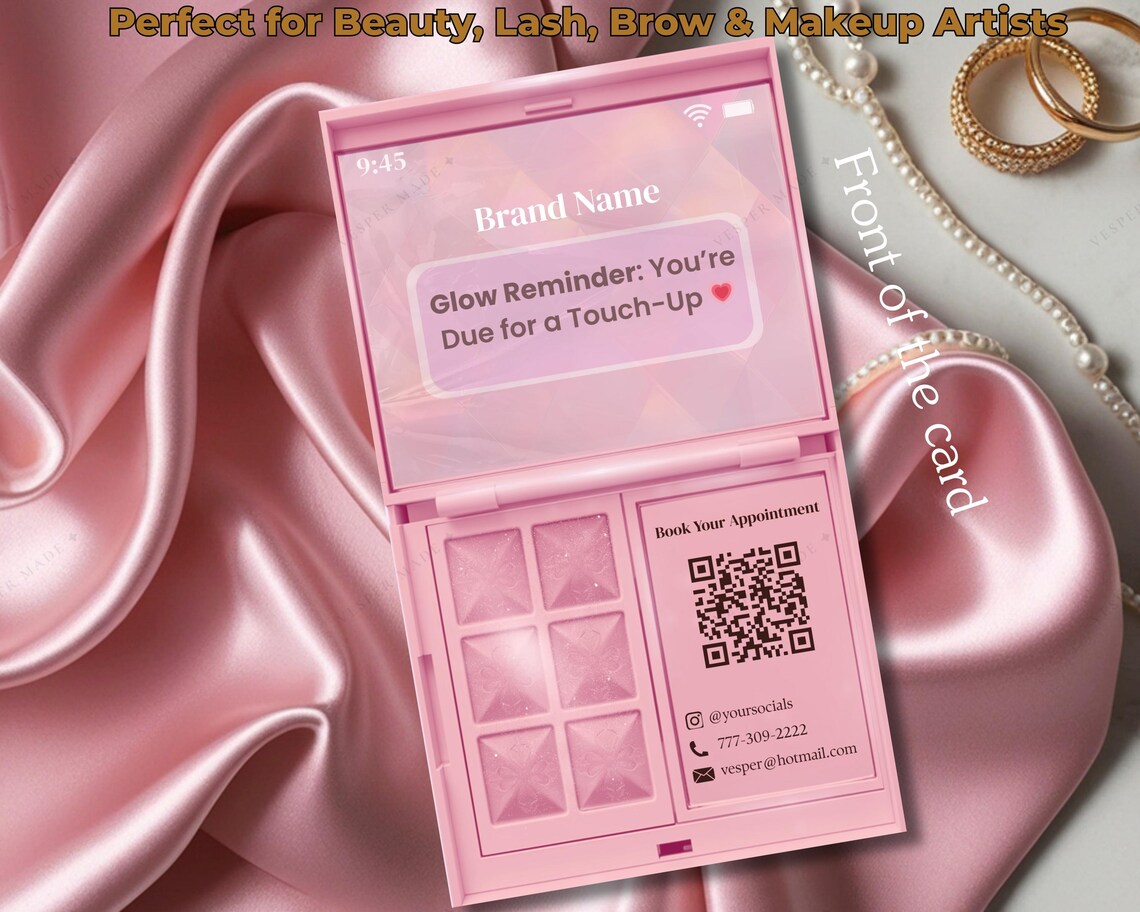 Editable Beauty Business Card Template • Makeup & Lash Artist ...