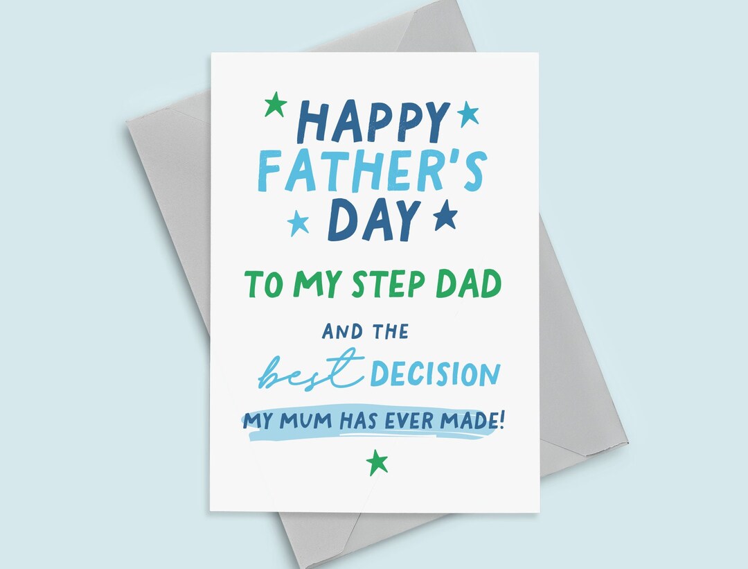 Step Dad Father's Day Card Funny Step Dad Card Card for Him Card for ...