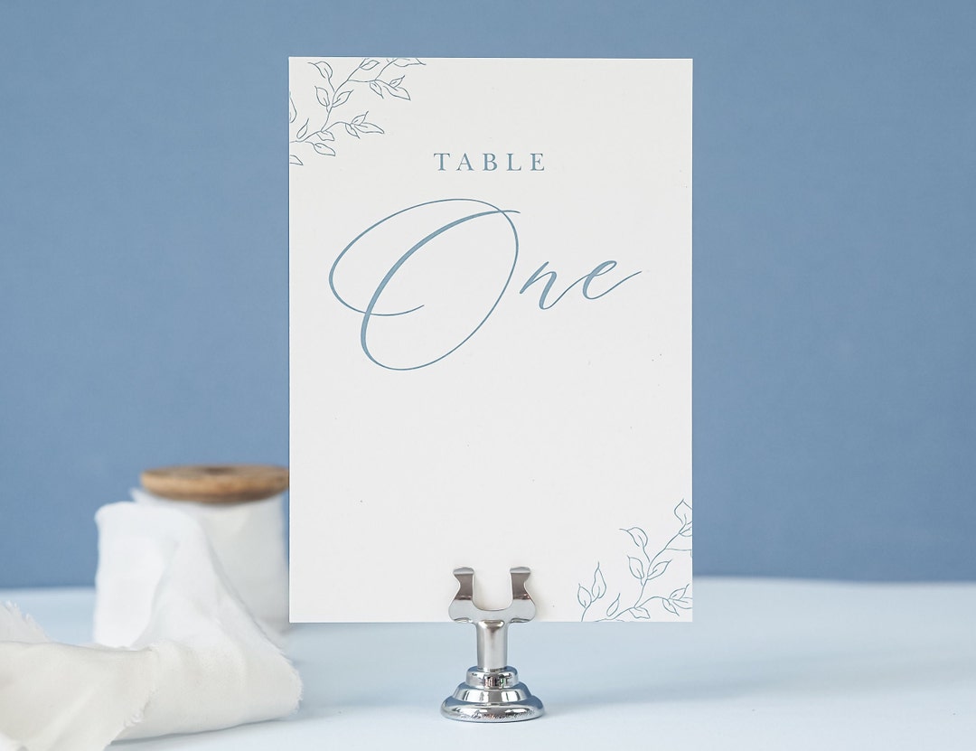 Vintage Style Wedding Table Number Pack Ivory and Blue Table Numbers - Etsy