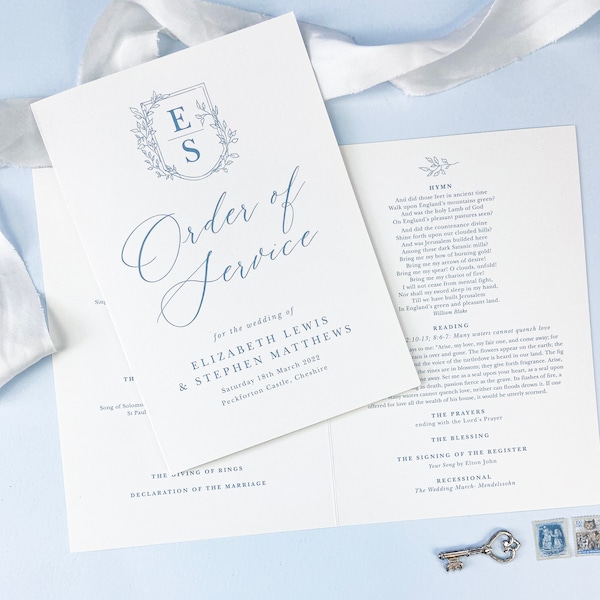 Order of Service Wedding Template - Etsy UK