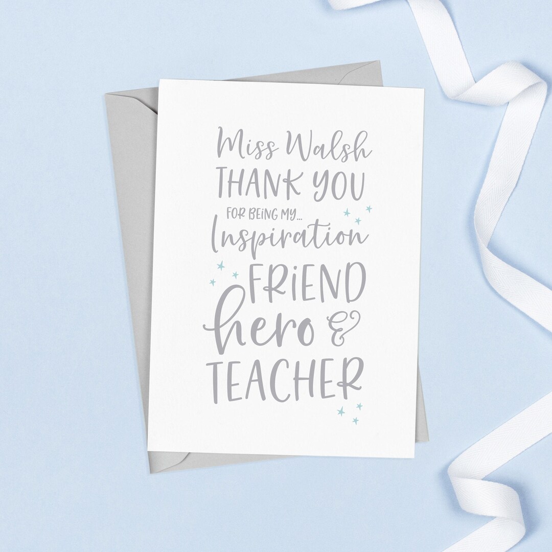 Personalised Teacher Thank You Card - Hero Teacher Card - Card for ...