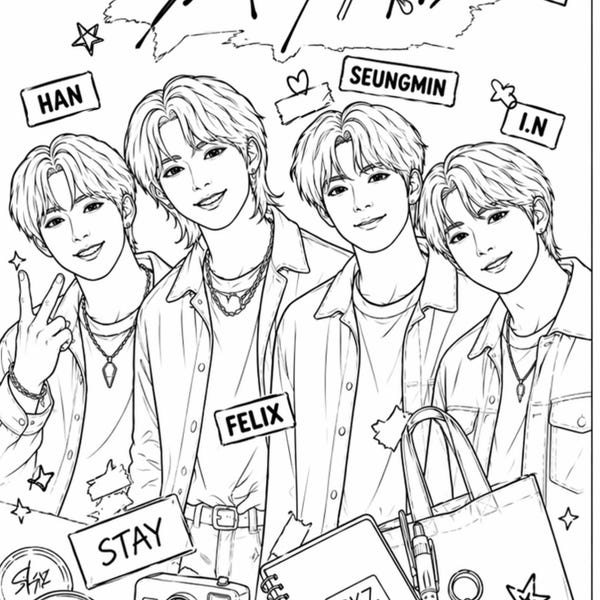Stray Kids Coloring Printables - Etsy