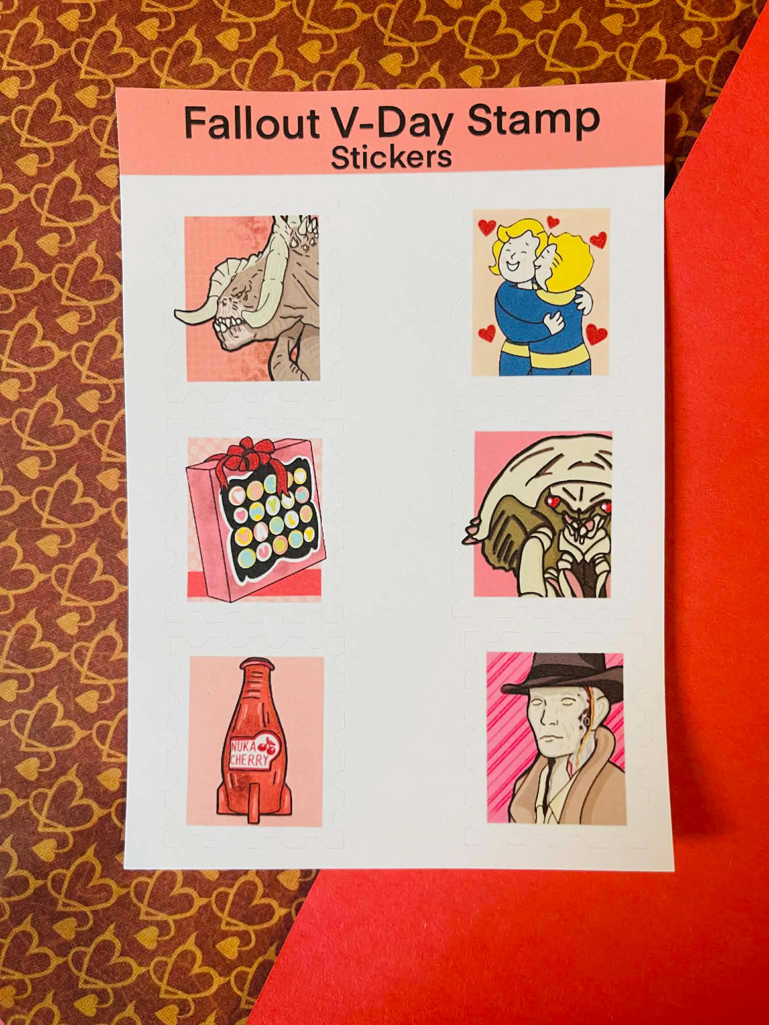 Fallout Valentines Day Postcards & Stamp Sticker - Etsy