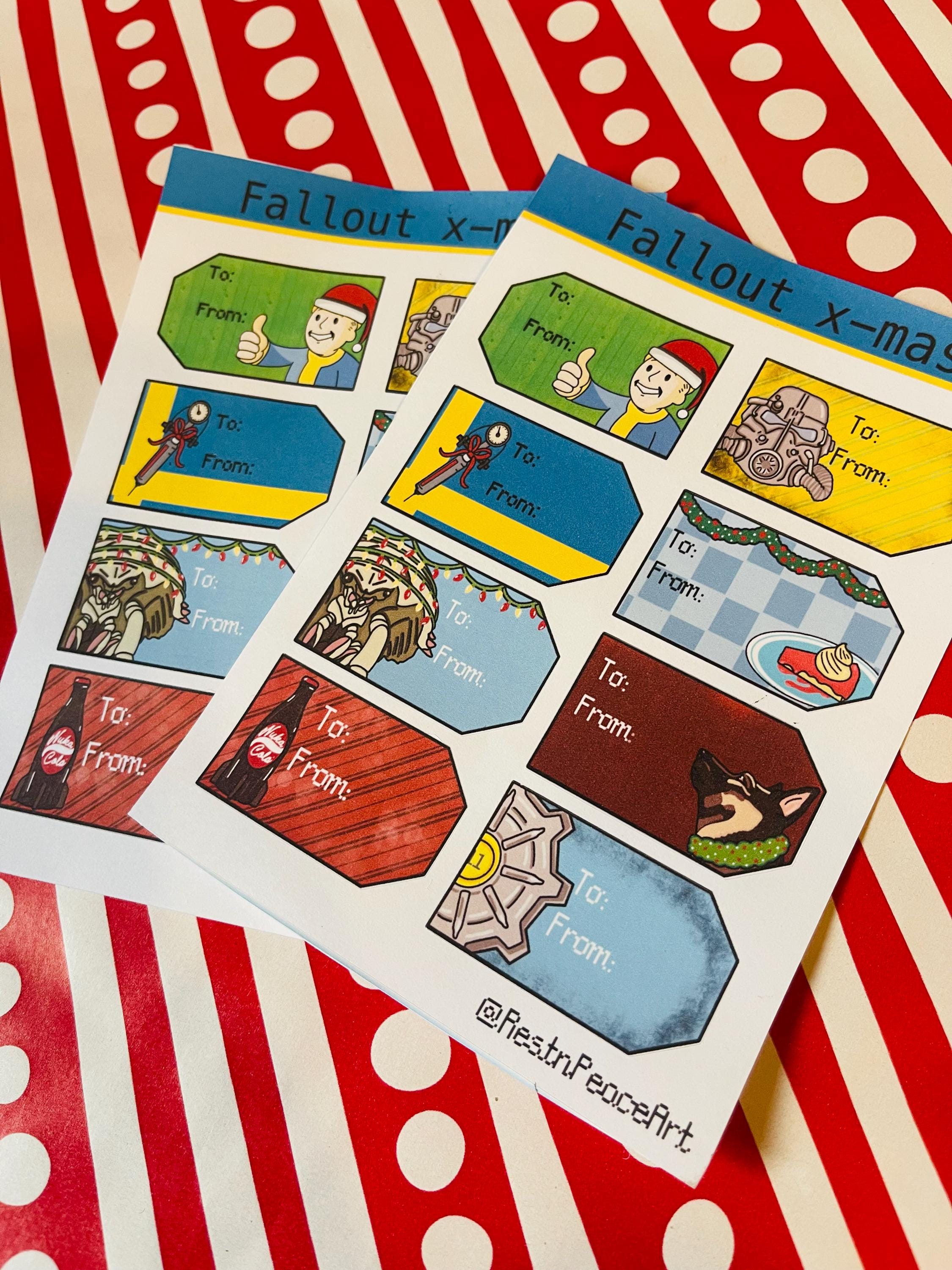 Fallout Christmas Tag Sticker Sheet - Etsy