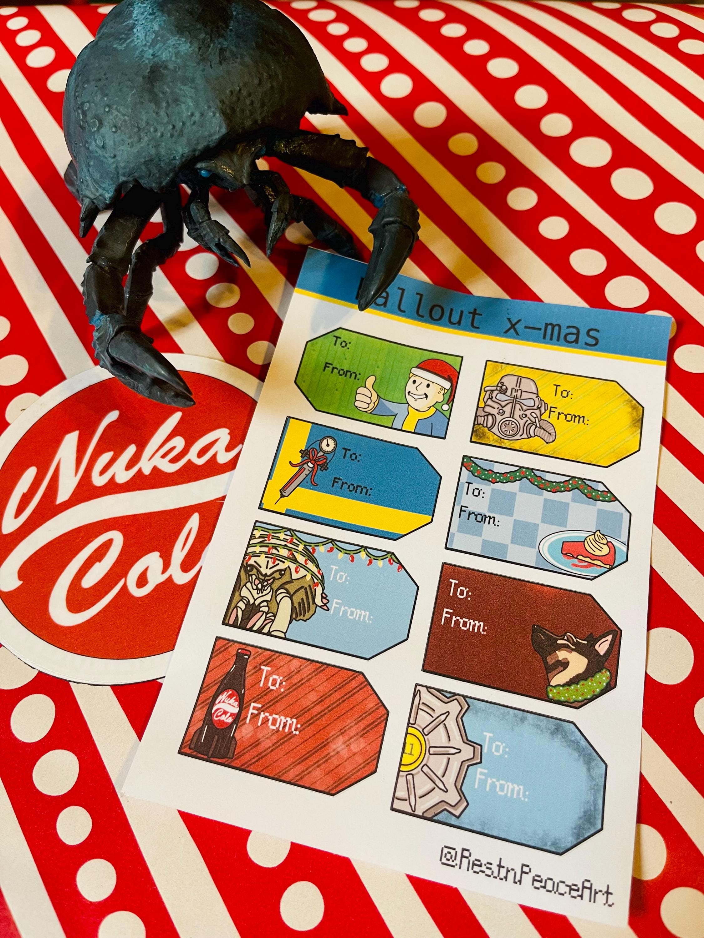 Fallout Christmas Tag Sticker Sheet - Etsy