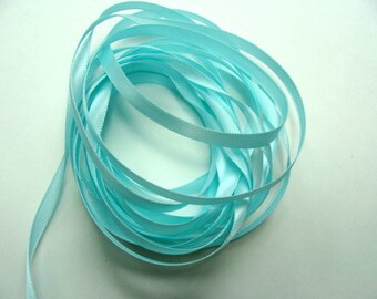 Aqua Satin Ribbon | Etsy