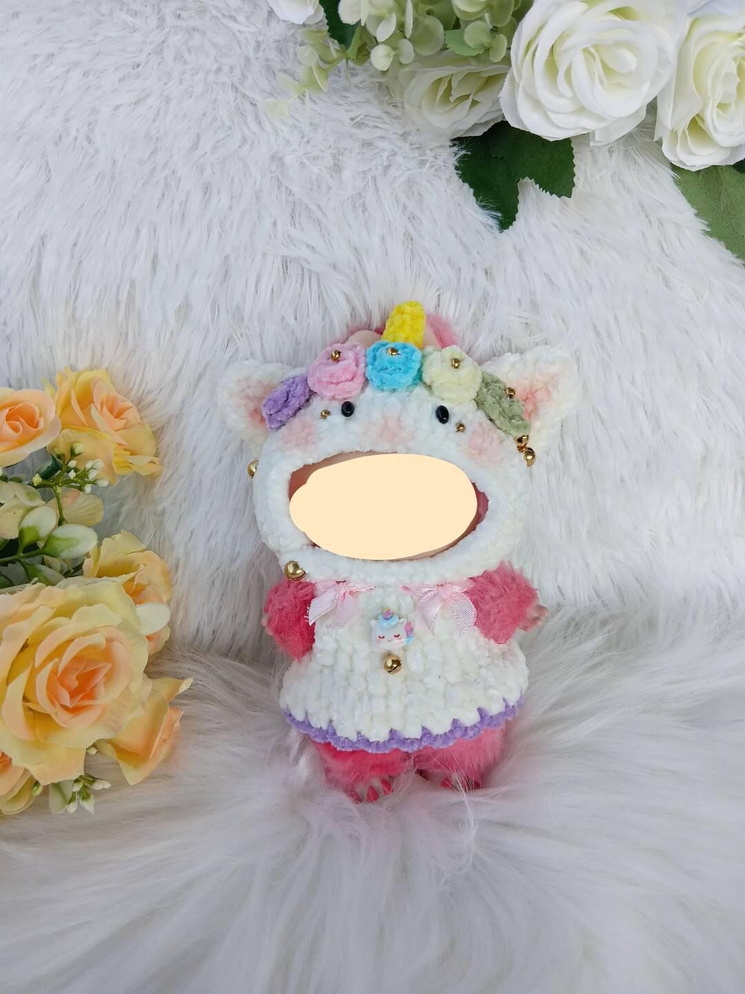 Hand-knitted Fluffy Romper Outfit for 17cm Dolls Handmade - Etsy