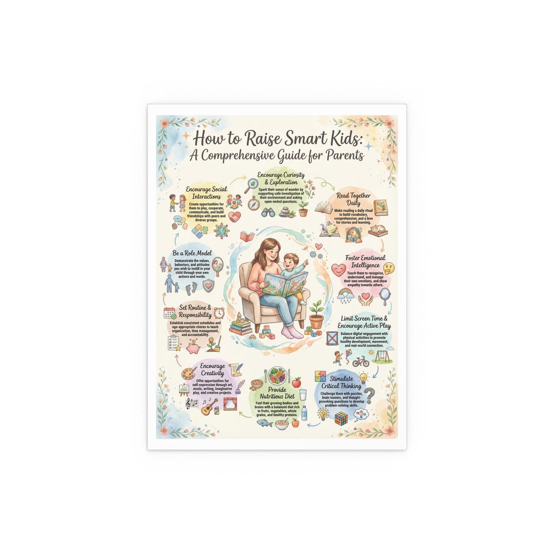Parenting Tips Illustration Silk Poster | Indoor Outdoor Poster - Etsy
