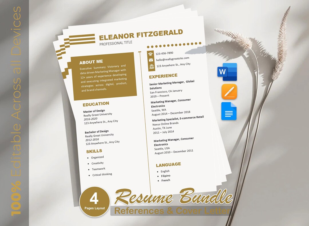 Clean Resume Template 2026 New Design | Modern CV | Editable Word ...