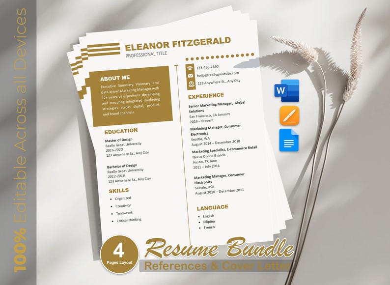 Clean Resume Template 2026 New Design | Modern CV | Editable Word ...