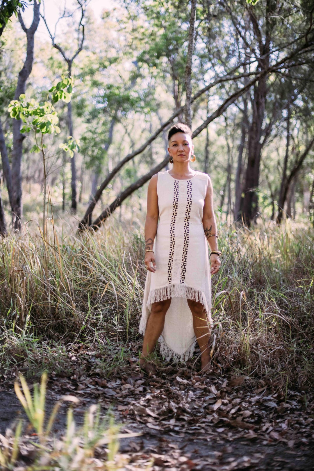 Ethnic Boho Dress: Hippie Clothing, Festival Nomad, Sleeveless Tribal ...