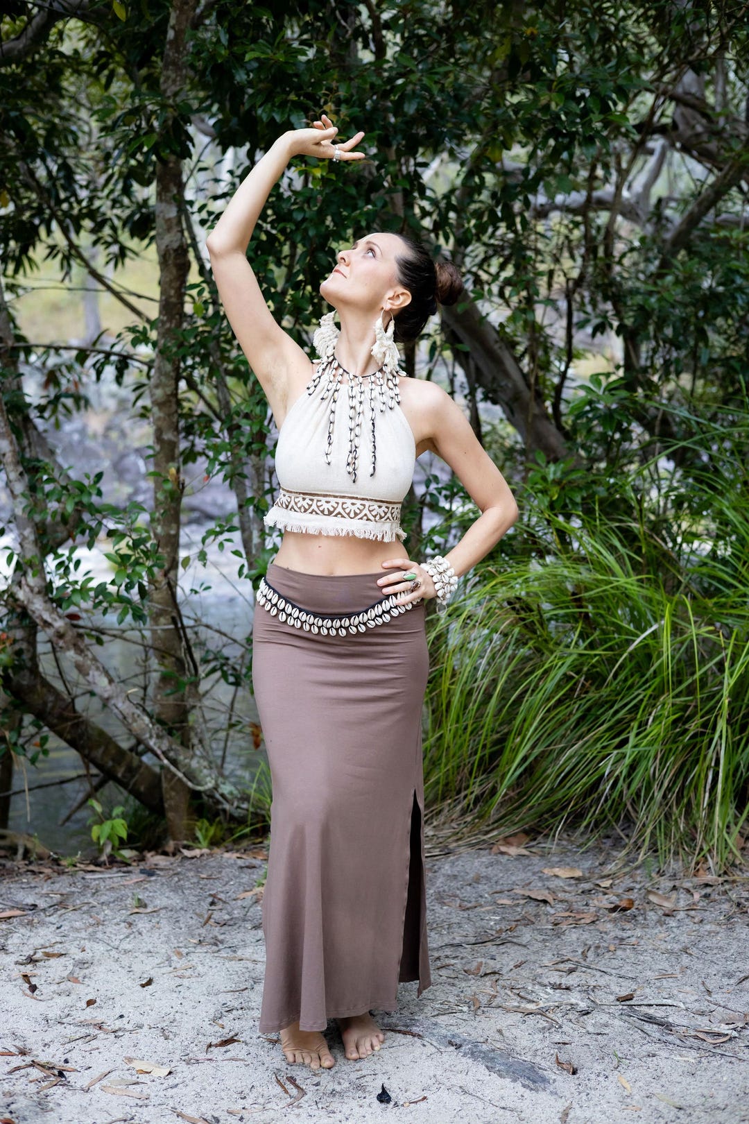 Tribal Hippie Backless Top: Earthy Cotton Crop Top, Festival Style ...