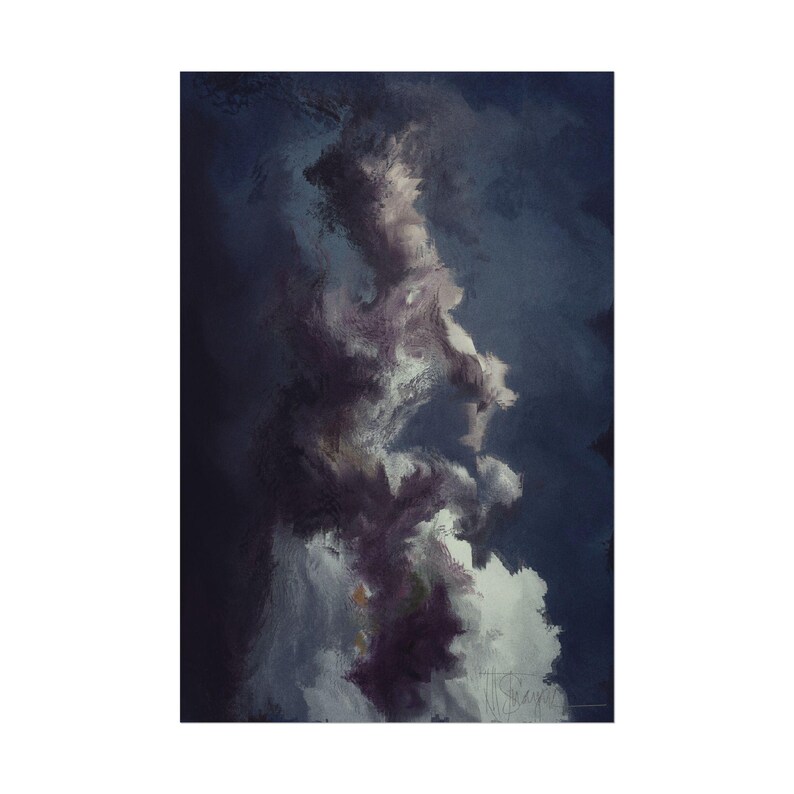 Textured Watercolor Poster Print, Dreamlike Photo Deconstructivism Art ...