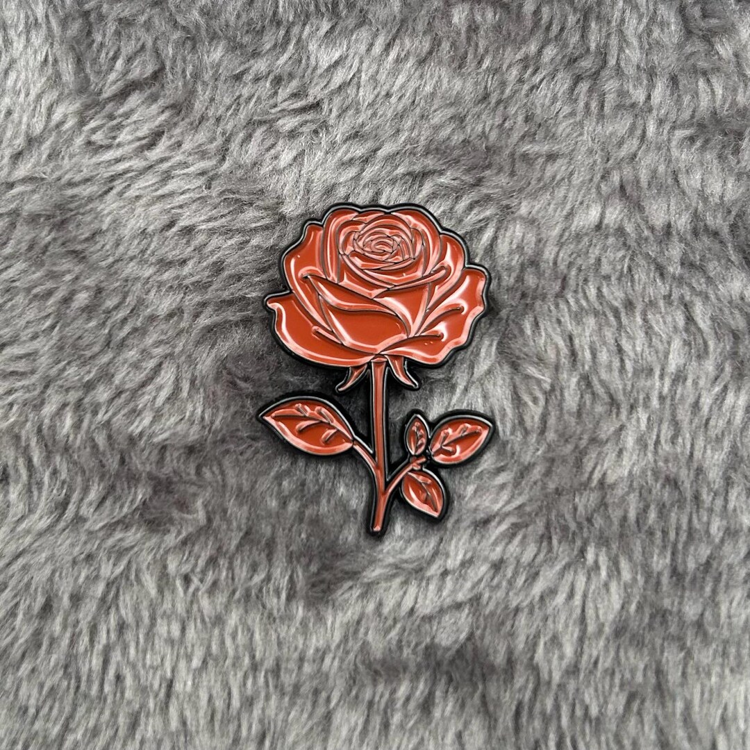 Rose Soft Enamel Pin - Brown - Etsy