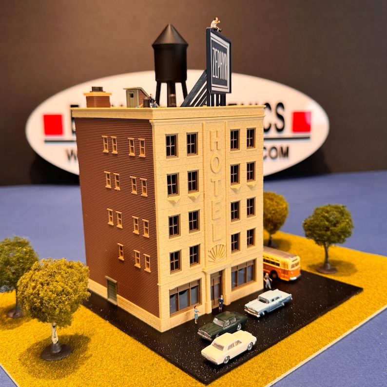 N Scale Building “ THE ZEPHYR HOTEL” by Easyscalescenics - Etsy