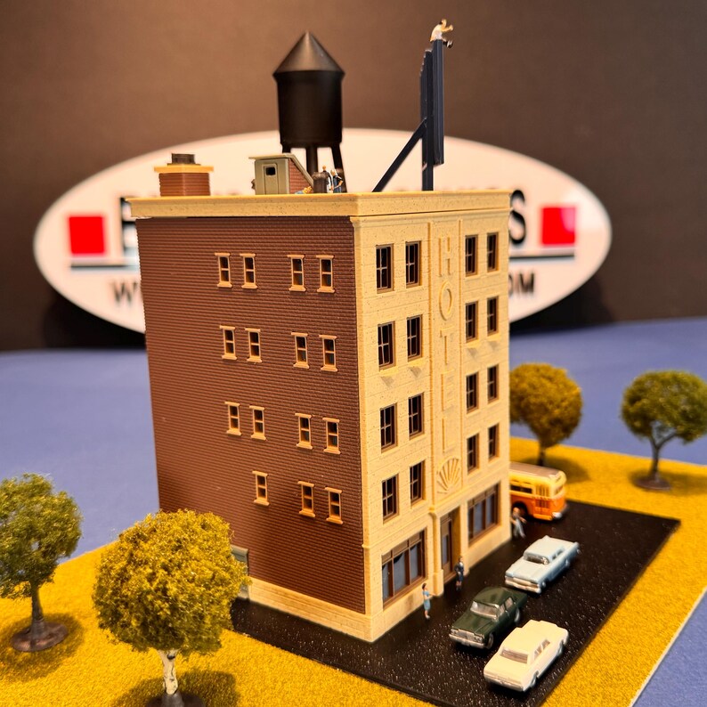 N Scale Building “ THE ZEPHYR HOTEL” by Easyscalescenics - Etsy