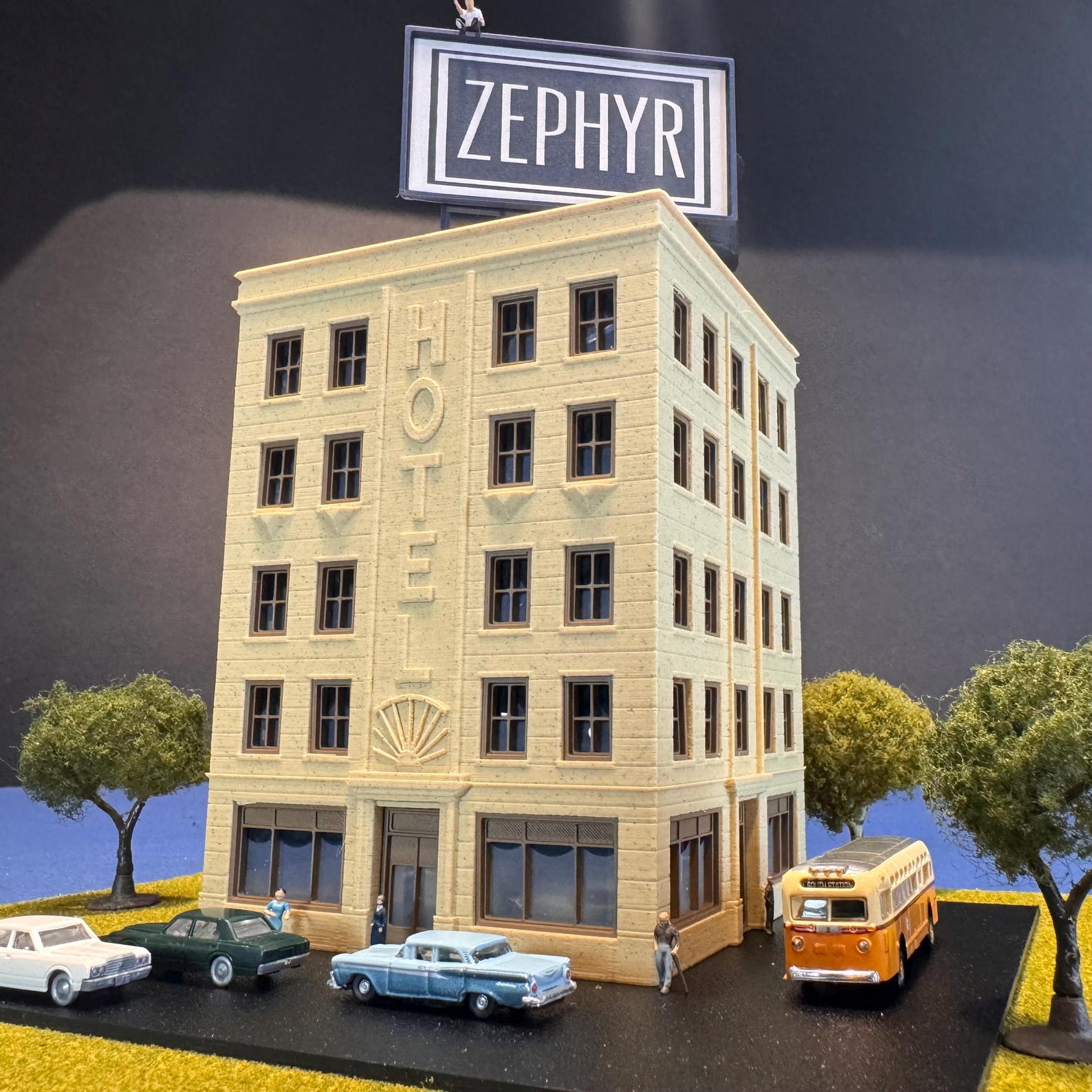 N Scale Building “ THE ZEPHYR HOTEL” by Easyscalescenics - Etsy
