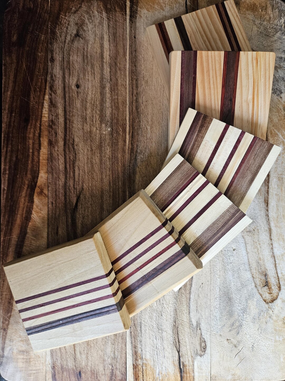 Custom Exotic Wood Edge Grain Coasters - Etsy
