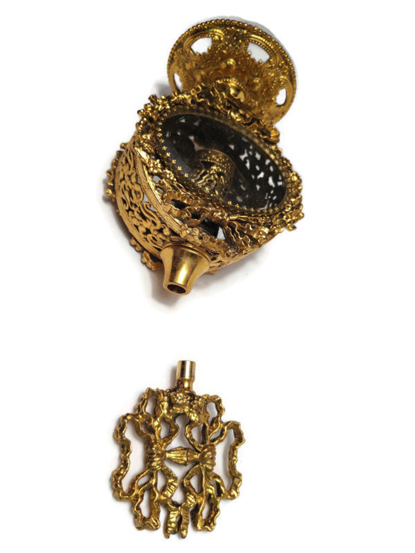 Hollywood Regency Gold Filigree Perfume Bottle - Etsy