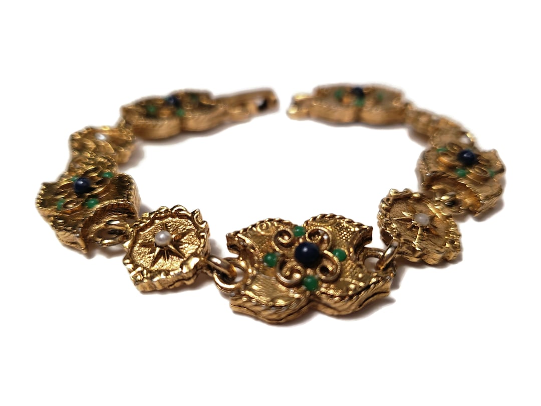 7 Inch Gold Bracelet Marked Art - Etsy