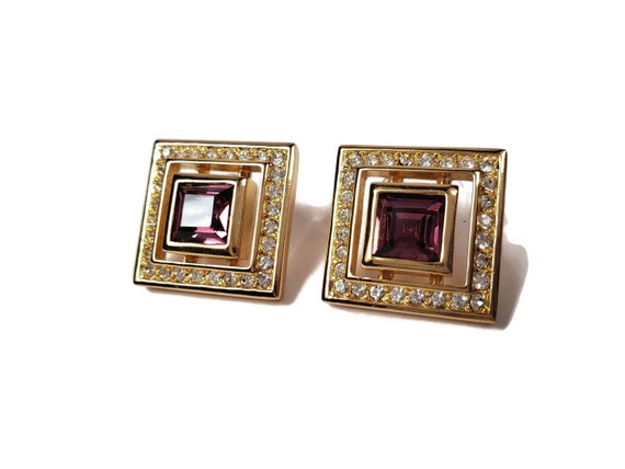 Unsigned Dior Amethyst Earrings Etsy