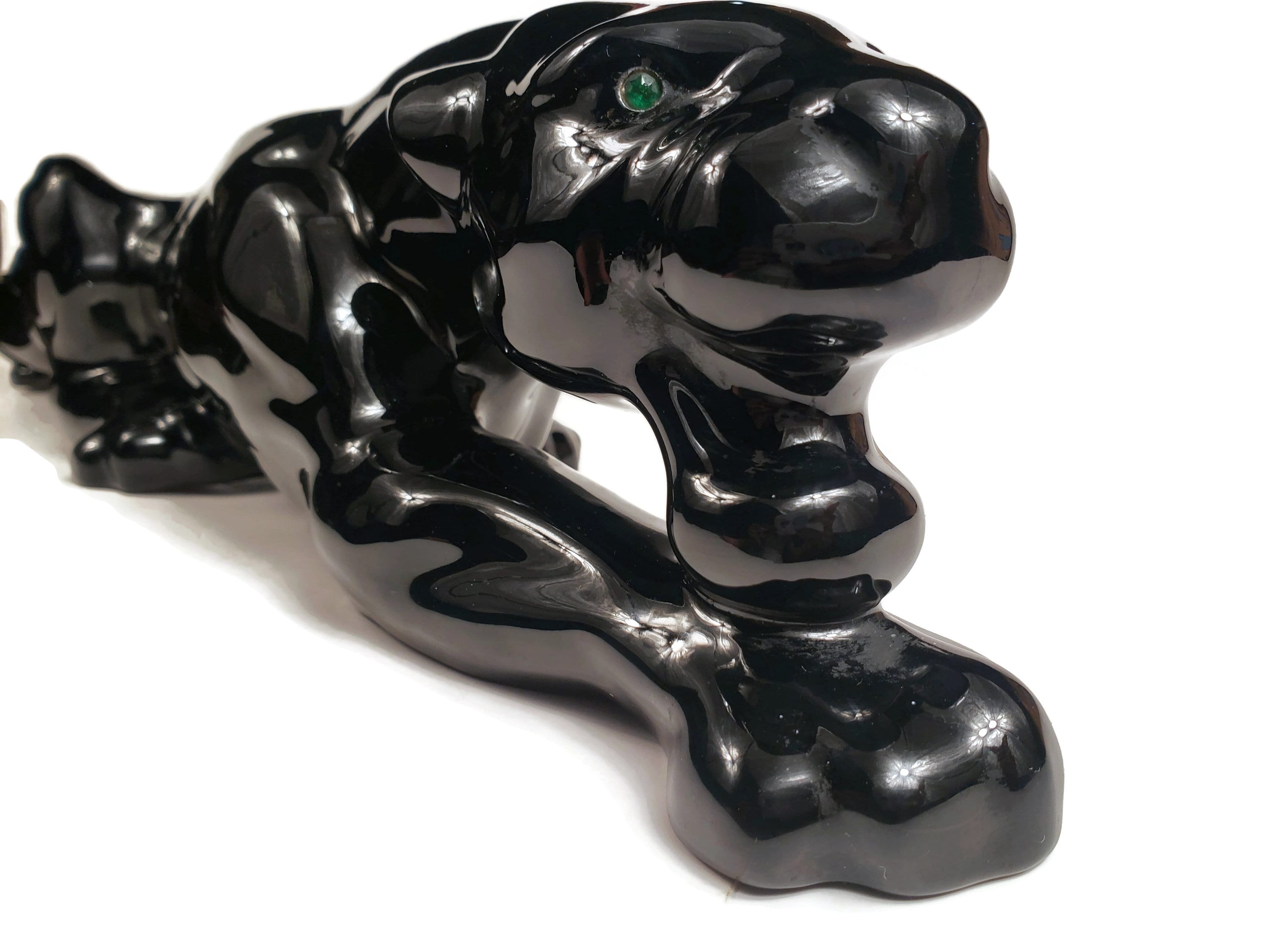 Mid Century Ceramic Black Panther Sculpture Figurine - Etsy