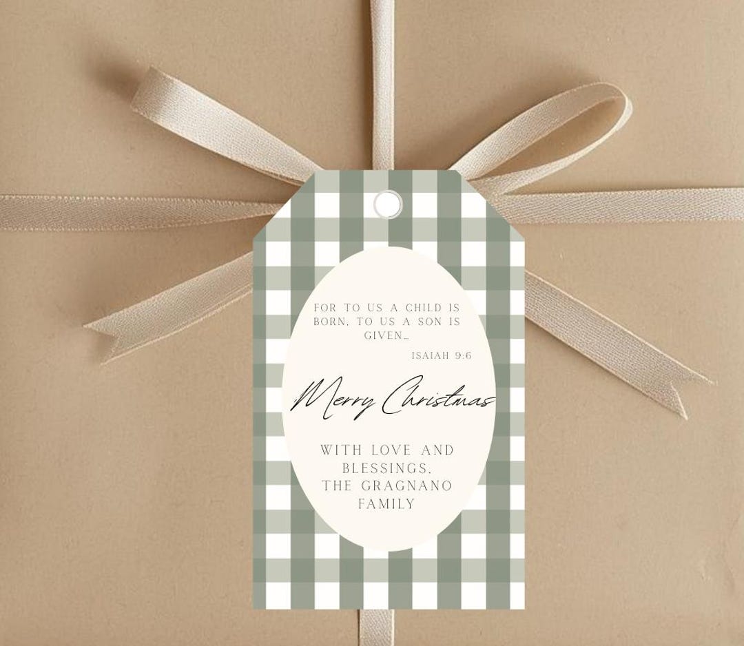 Christian Christmas Gift Tag Template | Bible Verse Holiday Printable ...