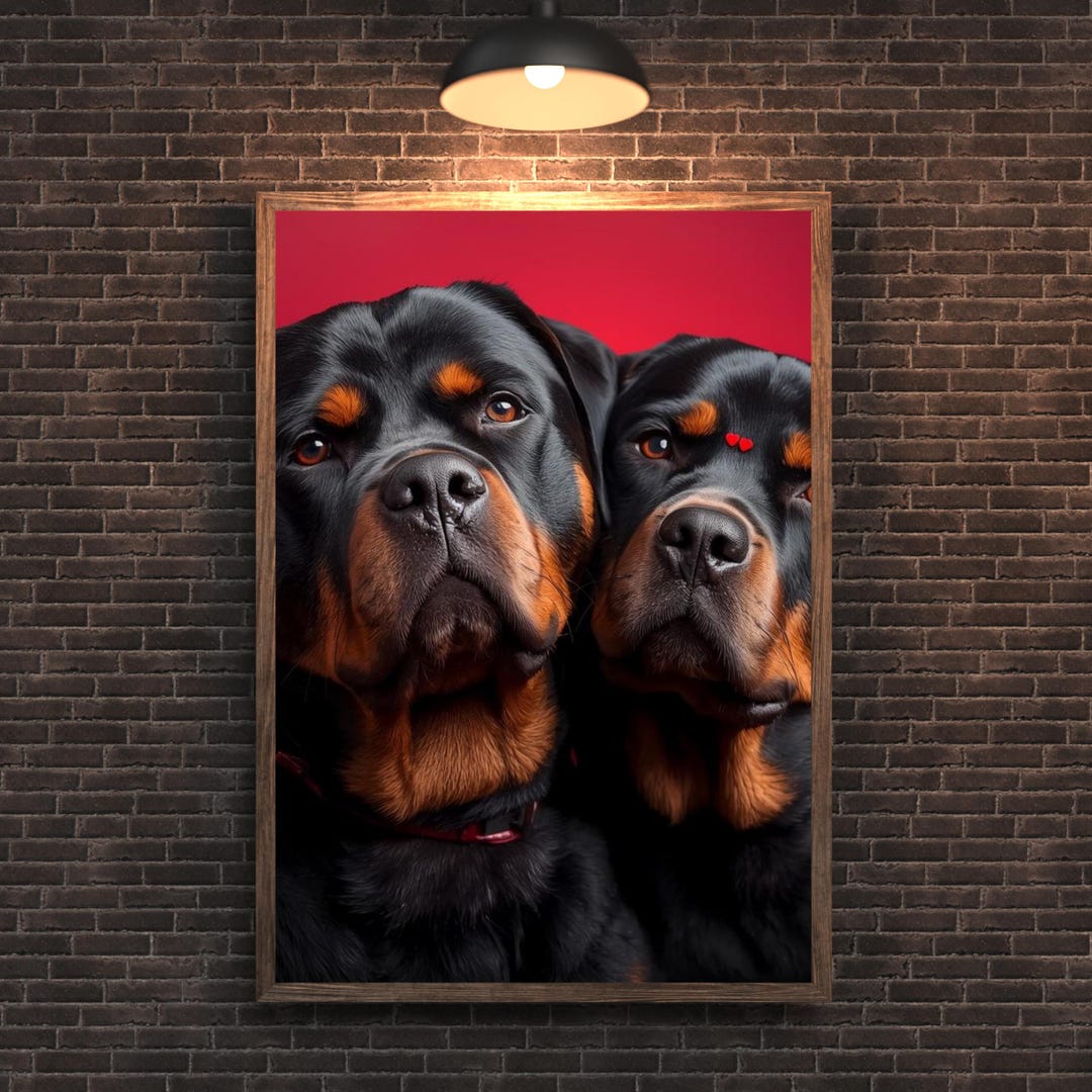 Rottweiler Valentine Wall Art Print, Digital Download, Dog Lover Gift ...