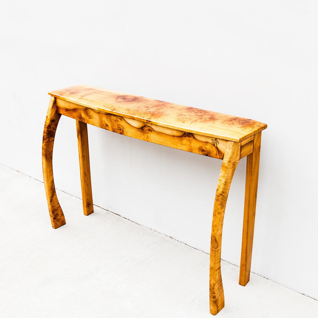 Vintage Studio Crafted Burl Maple Postmodern Console or Entry Table - Etsy