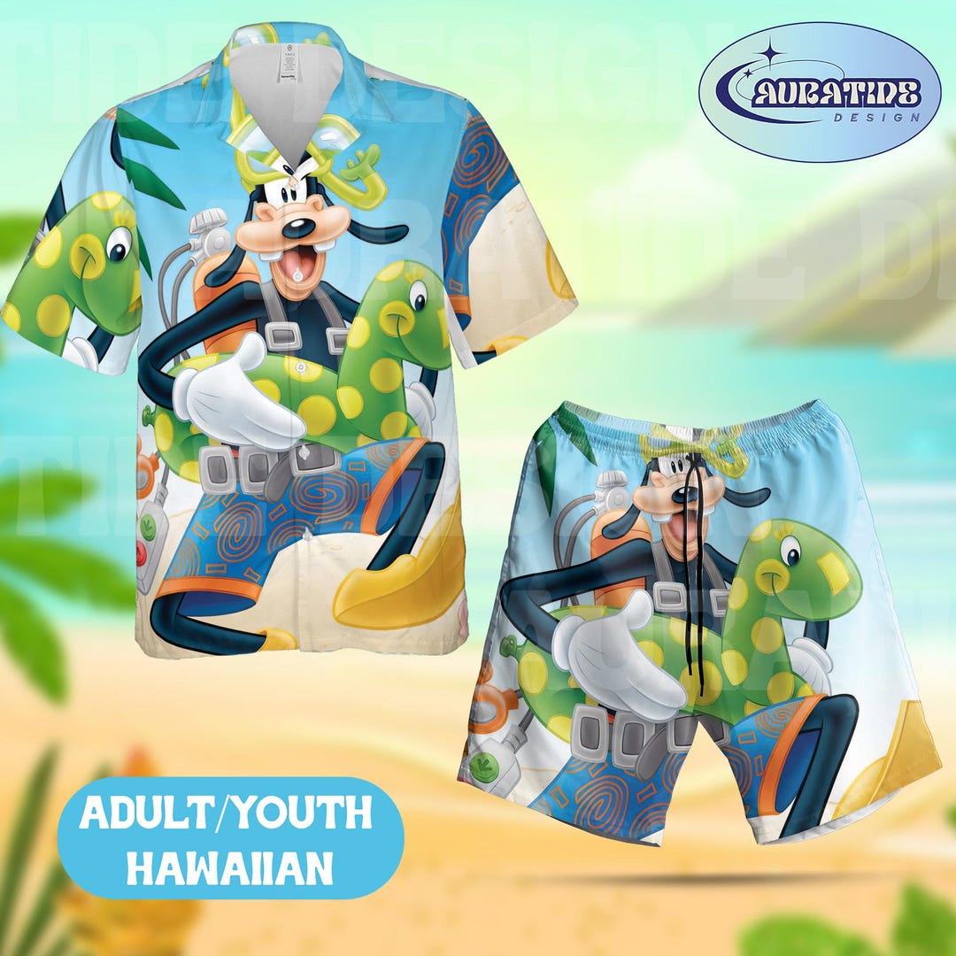 Funny Goofy Scuba Diving Hawaiian Set, Disney Tropical Sea Adventure ...