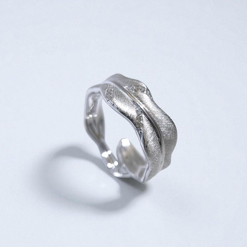 Adjustable Leaf Ring · White Gold Vermeil Sterling Silver · A Quiet ...