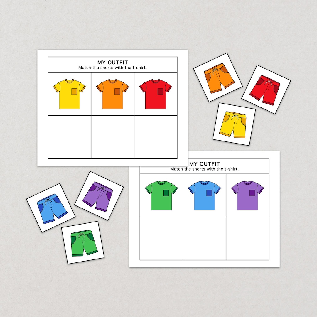 Color Matching & Sorting Cards Worksheet Printable: Homeschool Learning ...