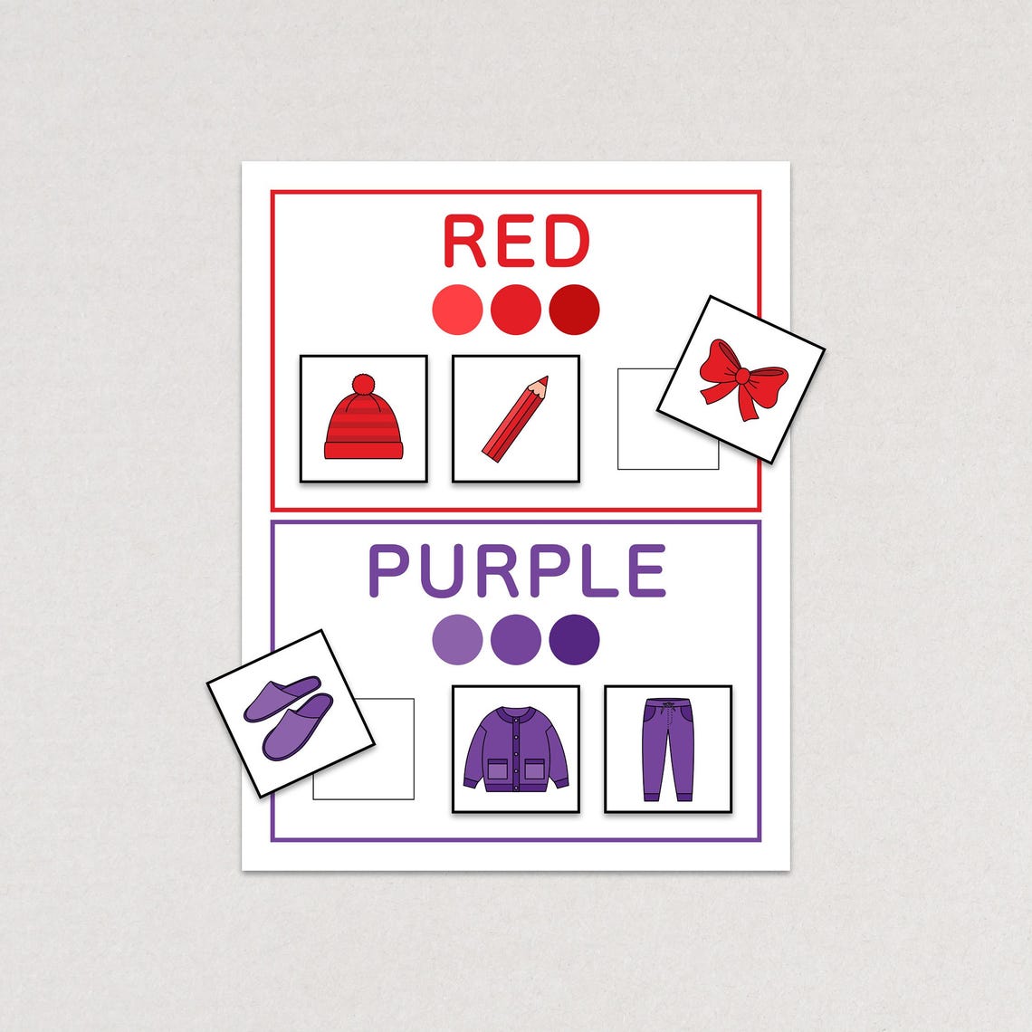 Color Matching Activity Educational Printable: Recognition & Sorting ...