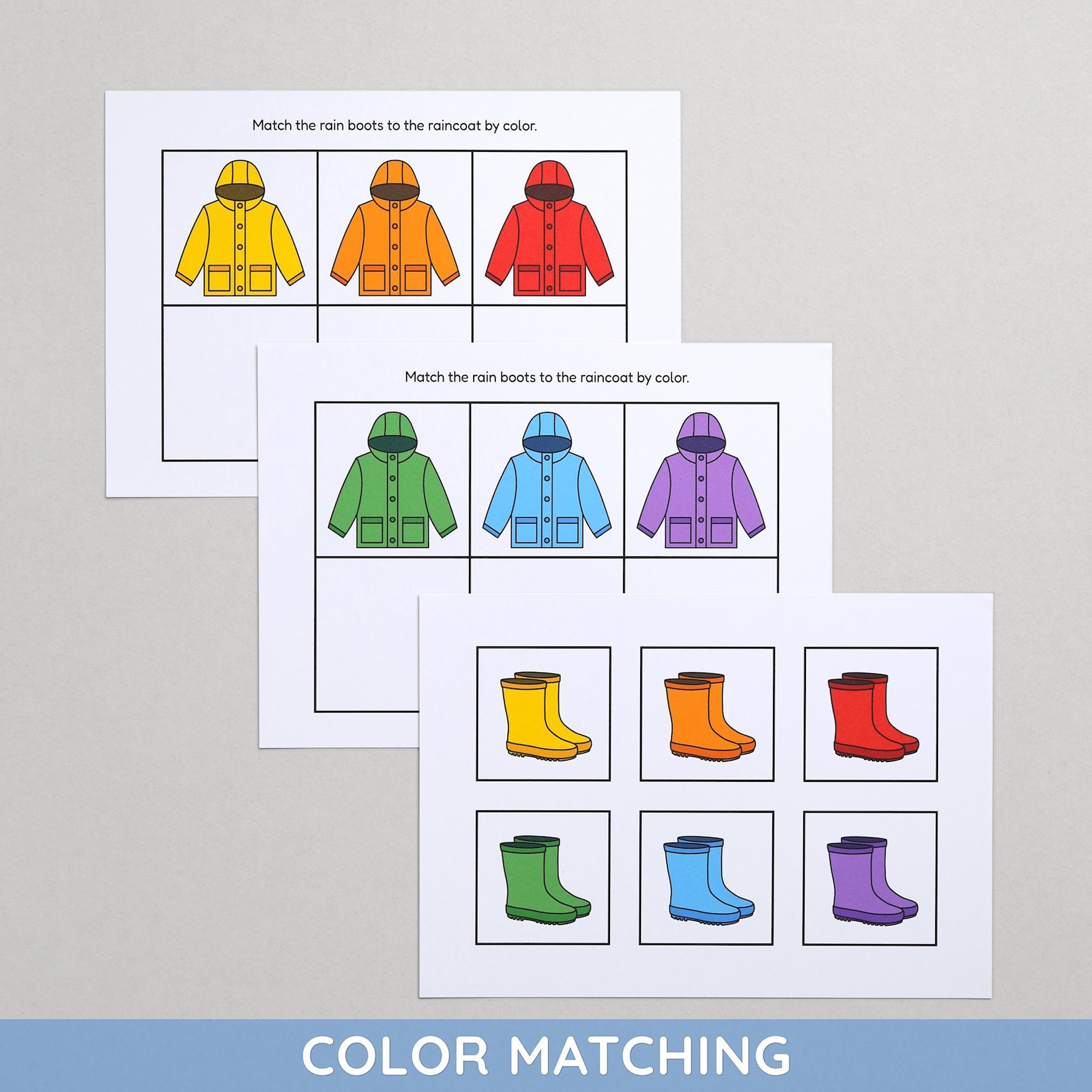 Outfit Color Matching Worksheets, Fine Motor Skills, Attention Activity ...