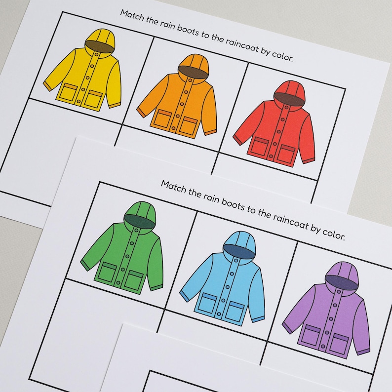 Outfit Color Matching Worksheets, Fine Motor Skills, Attention Activity ...