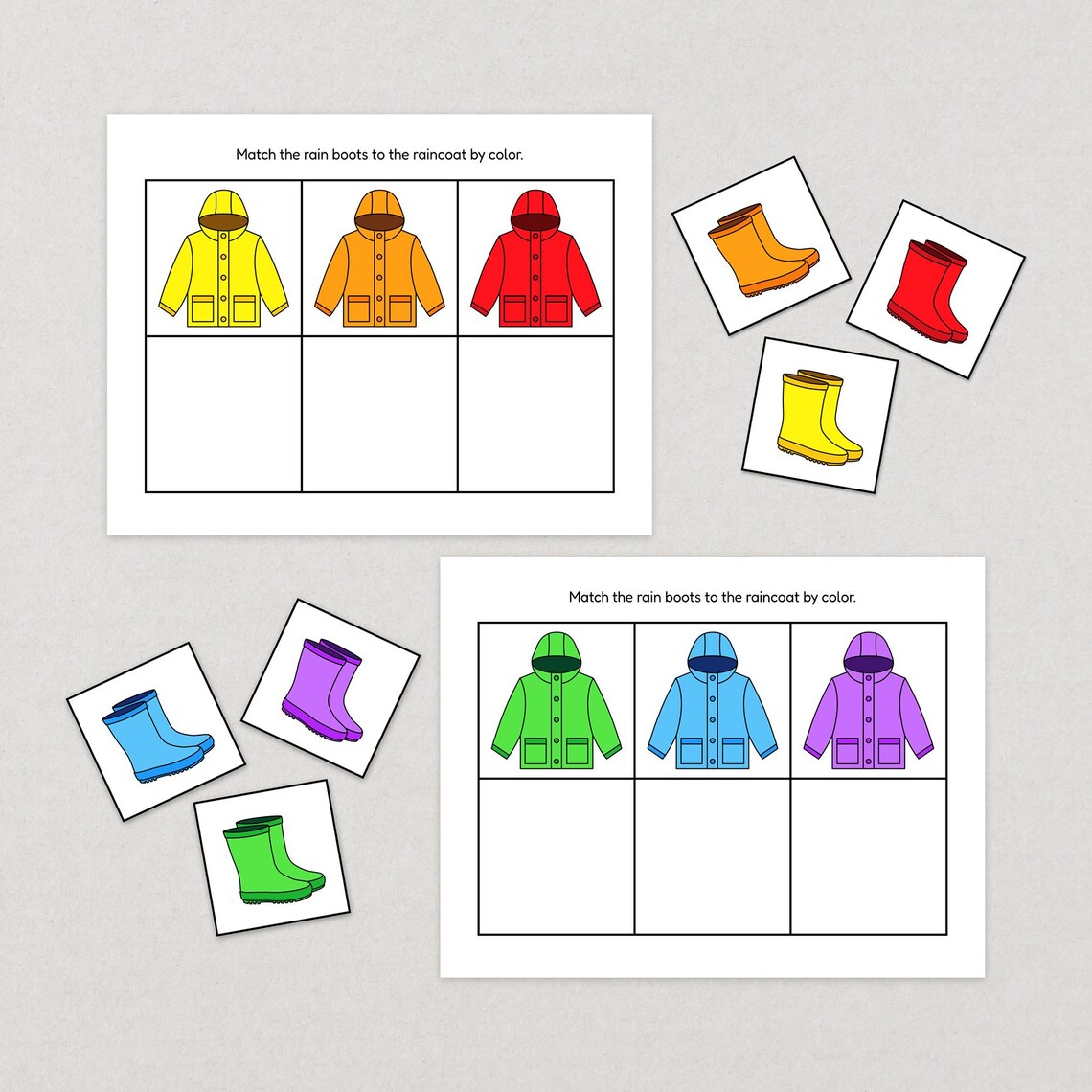 Outfit Color Matching Worksheets, Fine Motor Skills, Attention Activity ...