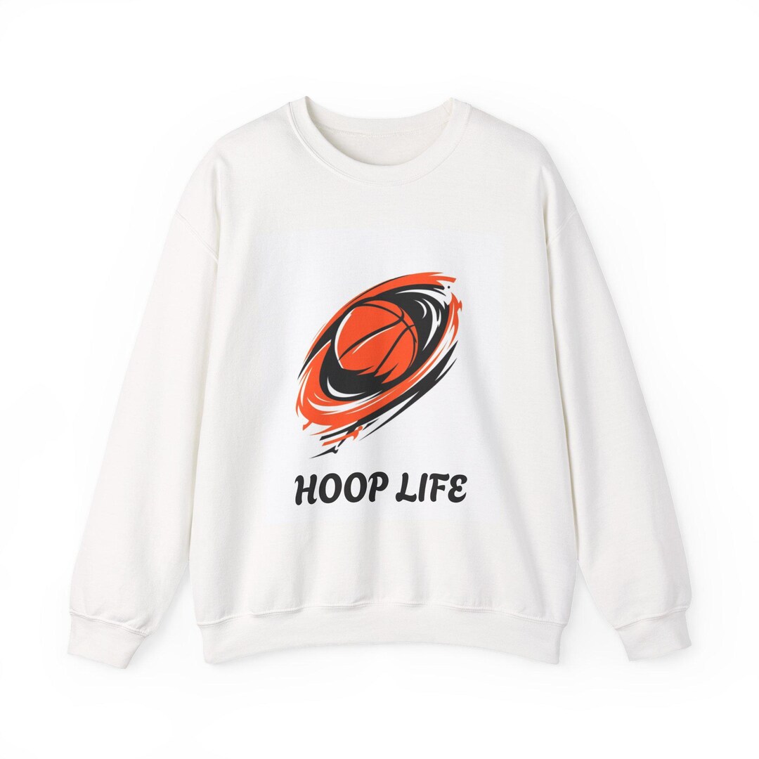 Hoop Life Basketball Graphic Sweatshirt, Cotton-poly Blend - Etsy