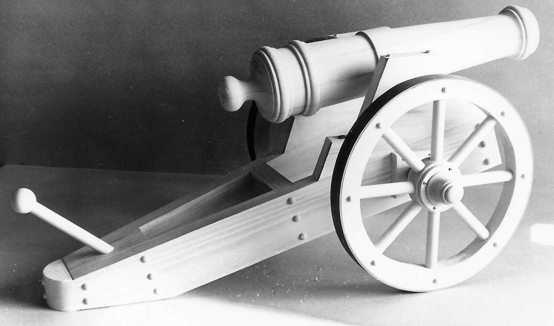 Wooden Field Cannon Toy Plans – Full-size 2D Blueprints & Wheel Layout ...