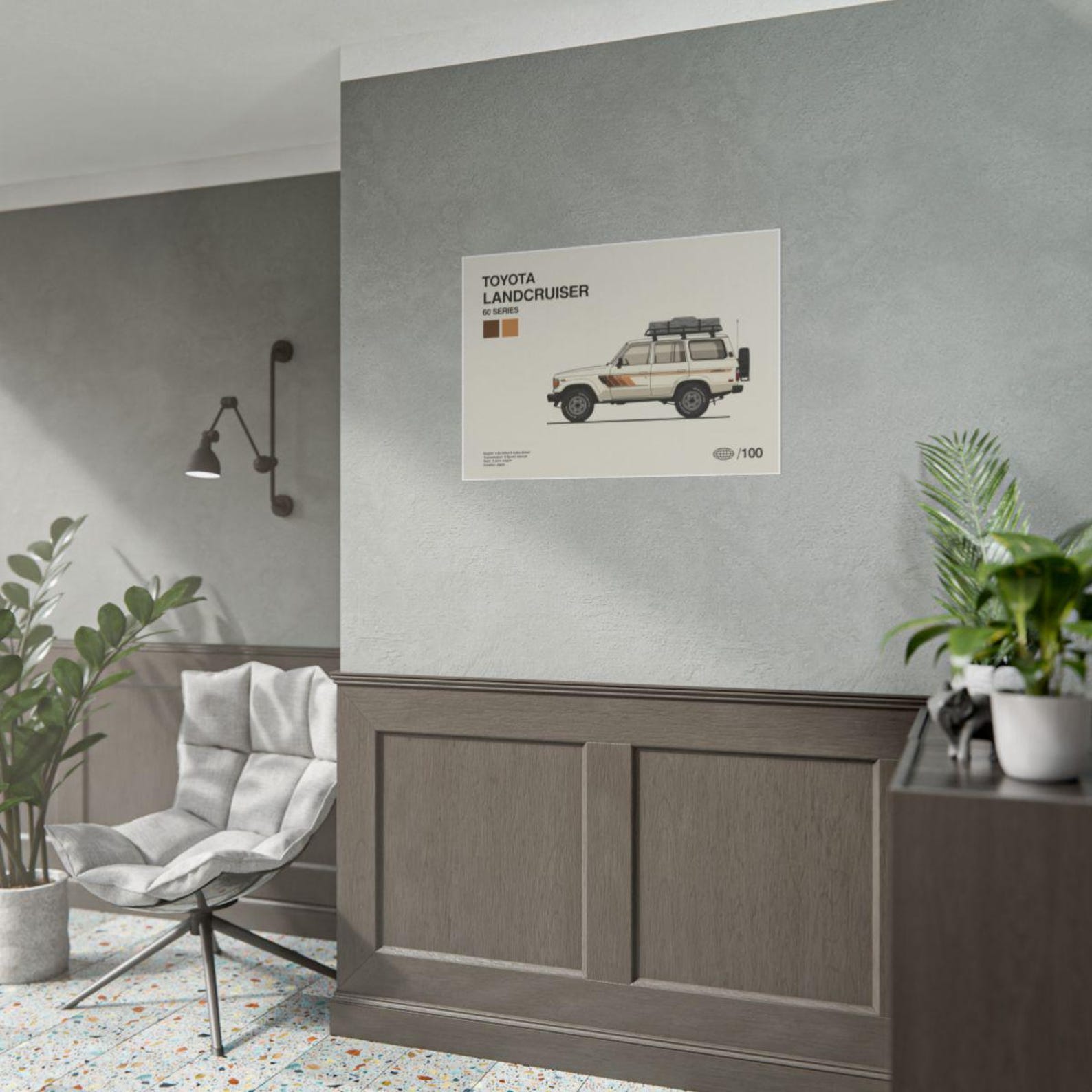 Toyota Landcruiser 60 Series Brown | Classic Illustration | Minimalist ...