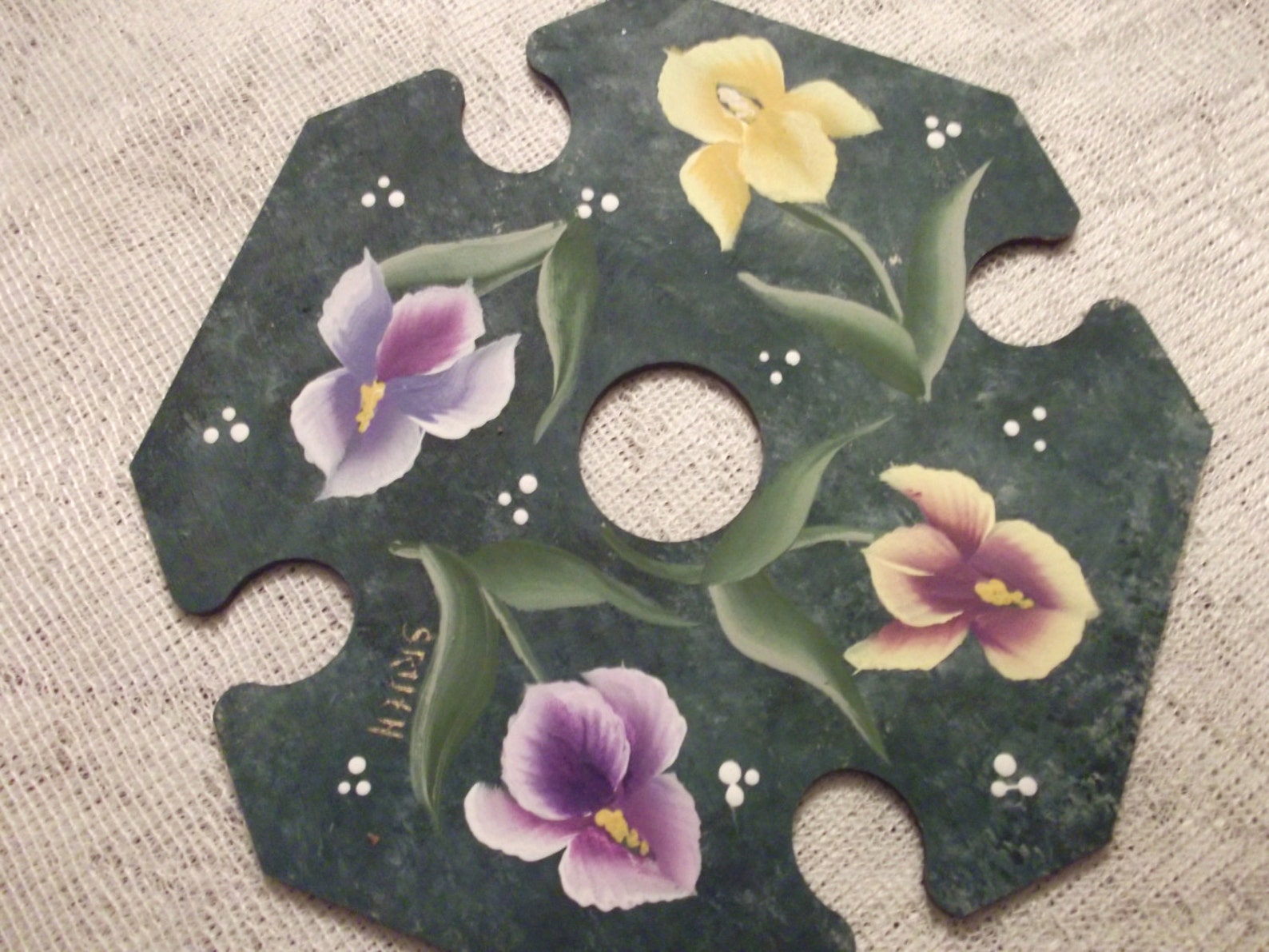 Multi Colored Iris White Wine Stemware With Caddy | Etsy